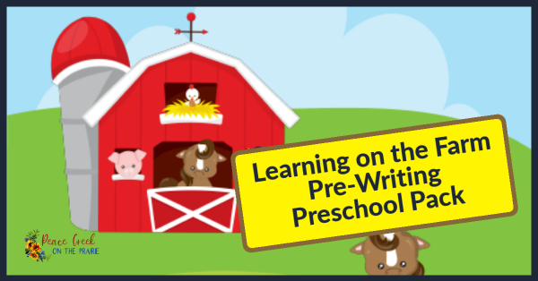 Farm Preschool Learning Pack - Peace Creek On The Prairie